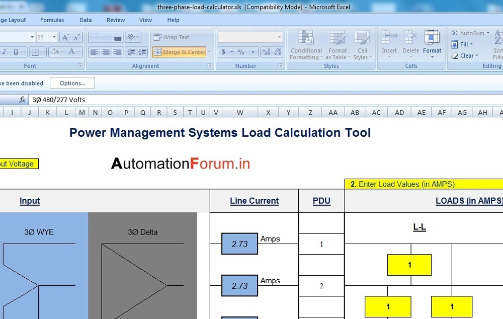 3 phase load calculation tool - Excel sheet - Software and Tools ...