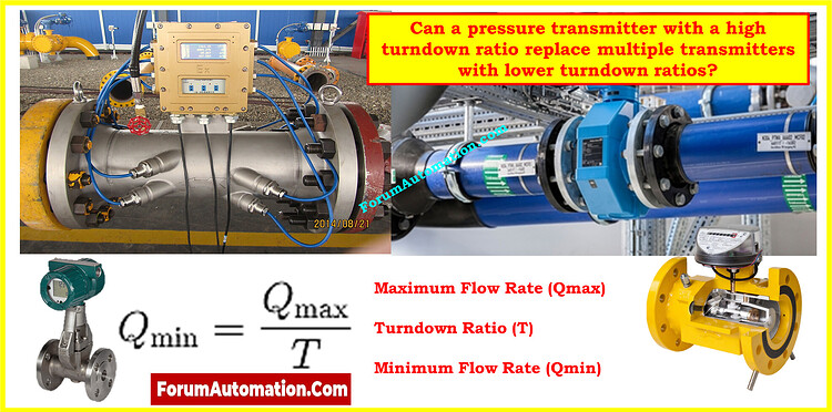 Can a pressure transmitter with a high turndown ratio replace multiple ...