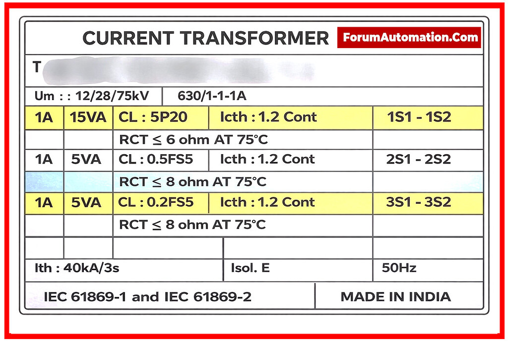 CT Nameplate Parameters - Electrical - Industrial Automation, PLC ...