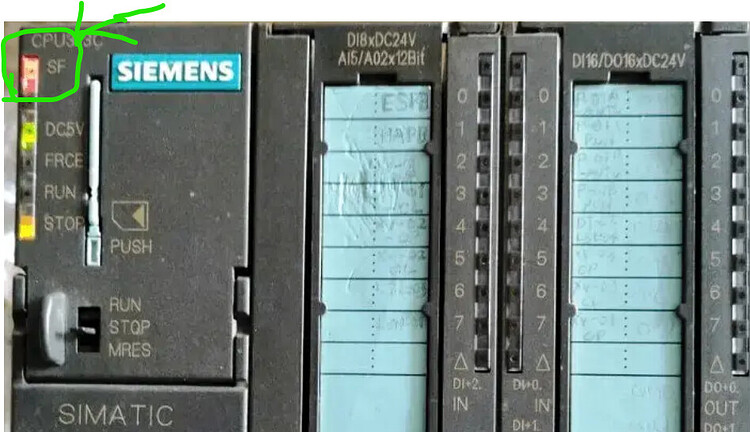 In Siemens Step 7 PLCs, the SF (System Fault) red LED indicates that ...