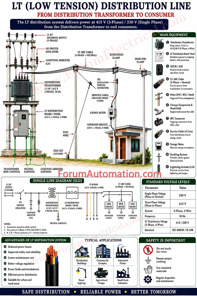LT (Low Tension) Distribution Line - Electrical - Industrial Automation ...