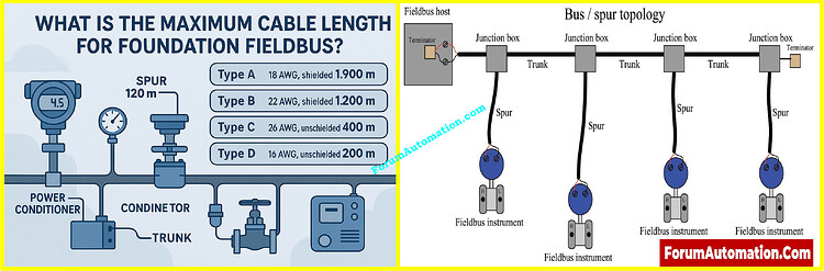 What is the maximum cable length for FOUNDATION fieldbus? - Industrial ...