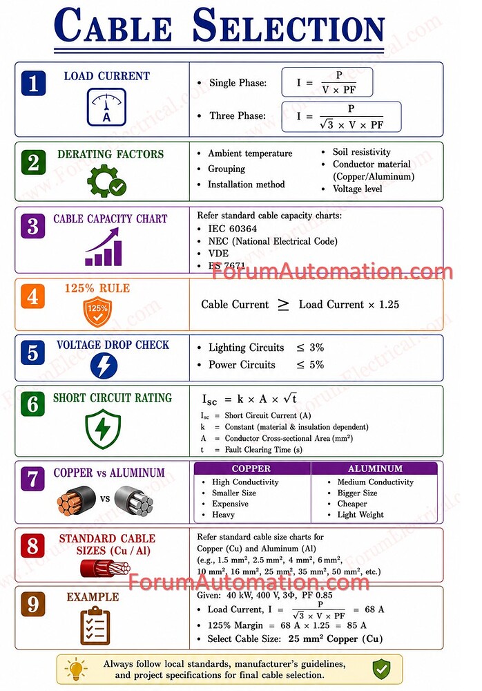 Cable Selection - Electrical - Industrial Automation, PLC Programming ...