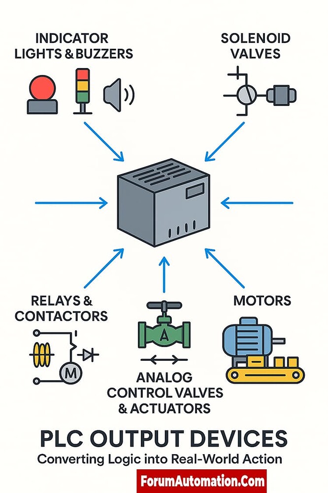 What are the 5 output devices for a PLC? - PLC (Programmable Logic Controllers) - Industrial ...