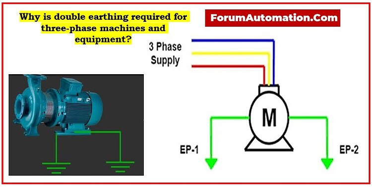 Why is double earthing required for three-phase machines and equipment ...