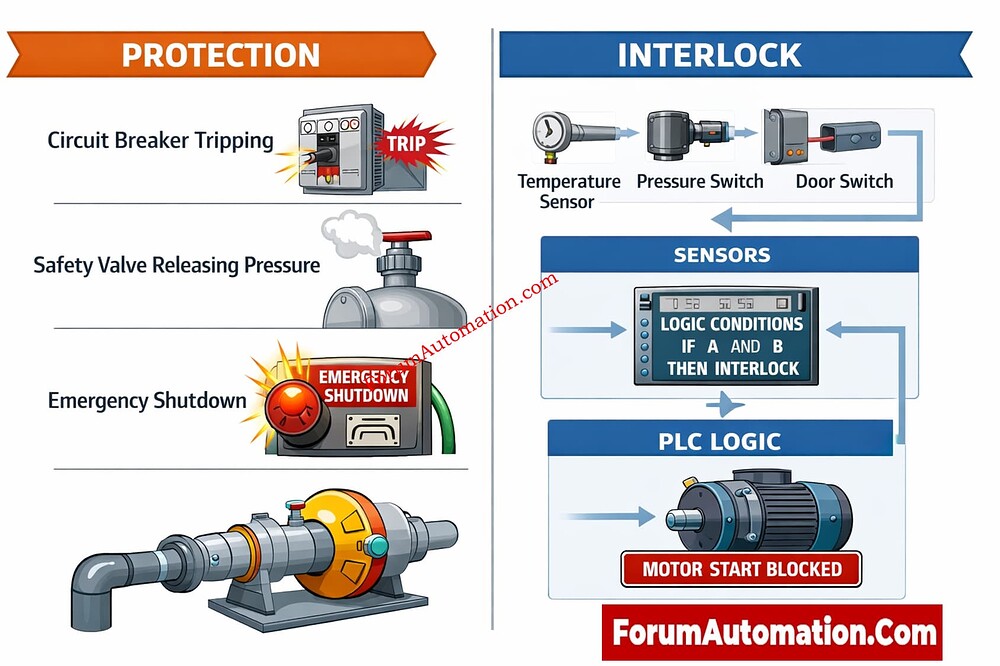 What is the difference between protection and interlock? - Industrial ...